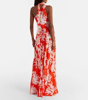 ALEXANDRA MIRO Odetta Scarf-detail One-shoulder Gown