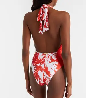 ALEXANDRA MIRO Willow Printed Halterneck One-piece Swimsuit