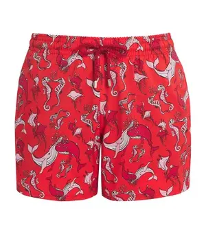 Vilebrequin Printed Moorise Board/boxer - Red