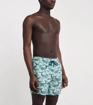 Vilebrequin Whale Print Moorea Swim Shorts - Blue