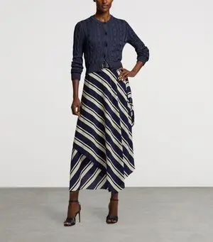 Ralph Lauren Silk Cable-knit Cropped Cardigan