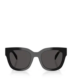 Prada Acetate Square Frame Sunglasses - Black