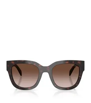 Prada Prada Acetate Square Frame Sunglasses Brown