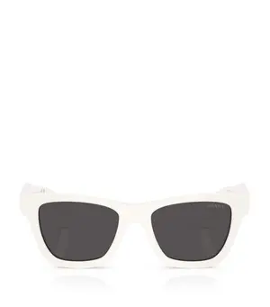 Prada Acetate Square Frame Sunglasses - White