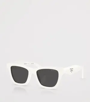 Prada Acetate Square Frame Sunglasses - White