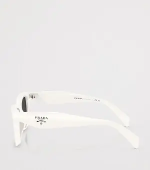 Prada Acetate Square Frame Sunglasses - White