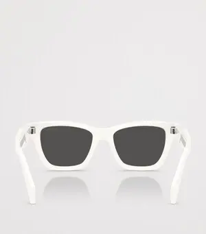 Prada Acetate Square Frame Sunglasses - White