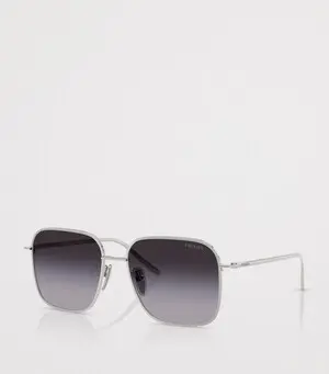 Prada Metal Square Frame Sunglasses