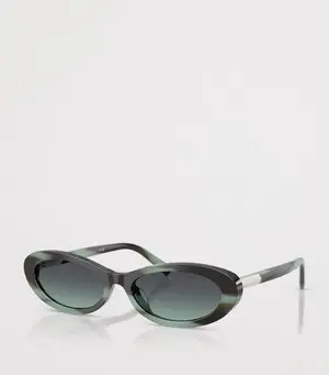 Tiffany & Co. Acetate Oval Sunglasses - Brown