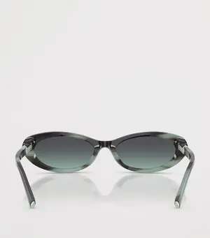 Tiffany & Co. Acetate Oval Sunglasses - Brown