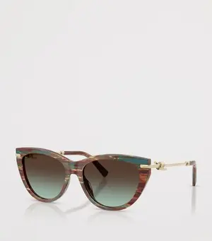 Tiffany & Co. Acetate Cat Eye Sunglasses - Brown
