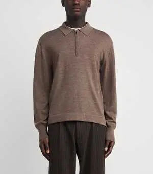 Officine Générale Wool Quarter-zip Polo Sweater