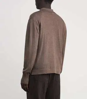 Officine Générale Wool Quarter-zip Polo Sweater
