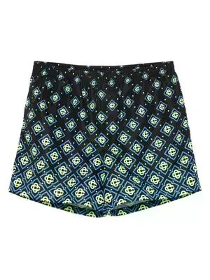 Casablanca Monogram-print Swim Shorts - Black