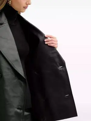 Liviana Conti Double-breasted Leather Coat