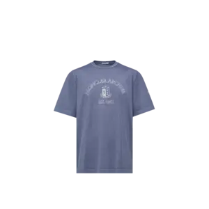 Moncler Logo Print Cotton T-shirt - Blue