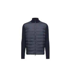 Moncler Padded Wool Zip-up Cardigan - Blue