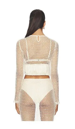 PatBO Crochet Bloom Top
