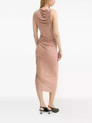 Rick Owens Draped Ruched Midi Dress - Pink