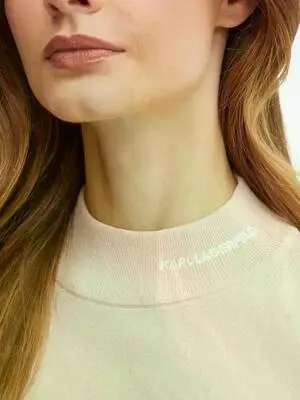 Karl Lagerfeld Logo Detail Mock Neck Knitwear
