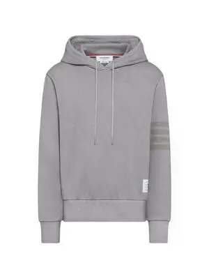 Thom Browne Loopback Four-bar Hoodie - Grey