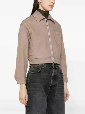 Peserico Cropped Denim Jacket With Zip-up Fastening