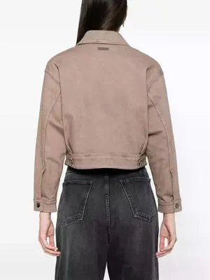 Peserico Cropped Denim Jacket With Zip-up Fastening