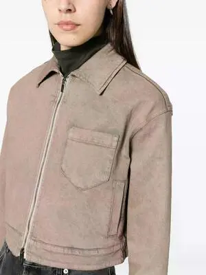 Peserico Cropped Denim Jacket With Zip-up Fastening