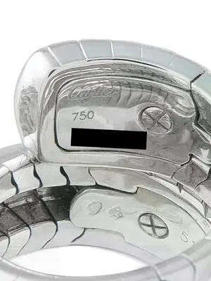 Cartier Panthere Tsavorite And Onyx Ring In 18k White Gold