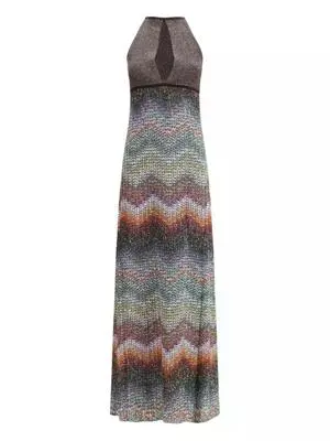 Missoni Sleeveless Zig-zag Maxi Dress - Brown