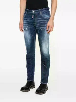Dsquared2 Skater Distressed Paint Jeans - Blue