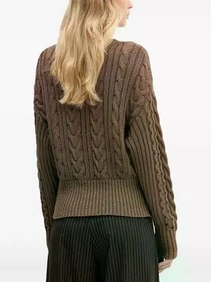 Miss Sixty Button-fastening Cable Knit Cardigan