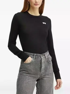 Karl Lagerfeld Embroidered Round-neck Knitwear - Black
