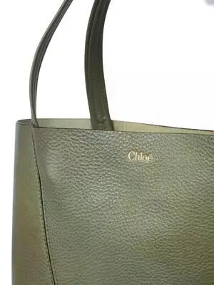 Chloé Spin Pebble-grain Leather Tote Bag - Green