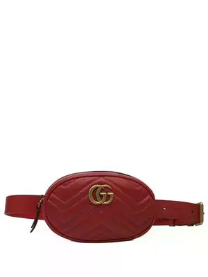 Gucci Gg Marmont Matelassé Leather Belt Bag - Red