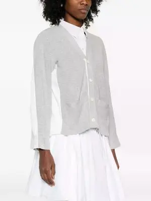 Sacai Panelled V-neck Cardigan