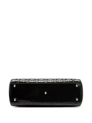 Dior Large Patent Cannage Lady Satchel - Black