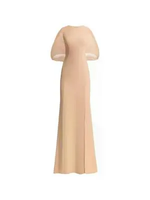 GEMY MAALOUF Bow Detail Maxi Dress - Neutrals