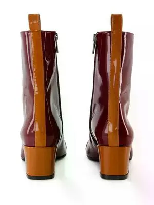 CAREL Audry Patent Leather Block Heel Boots