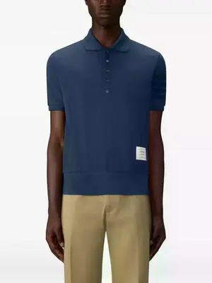 Thom Browne 4-bar Buttoned-up Polo Shirt