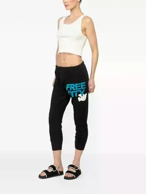 FREECITY Cropped Logo Print Sweatpants
