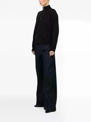 Jenni Kayne Ribbed Half-zip Funnel Neck Sweater