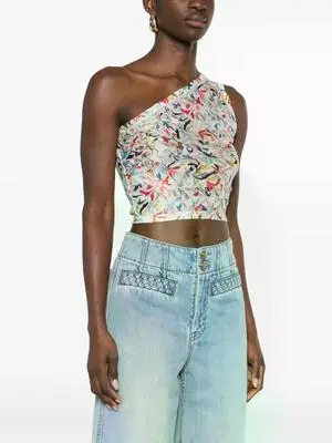Missoni One-shoulder Floral Cropped Top - White