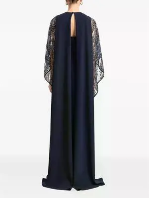GEMY MAALOUF Embellished Cape Gown