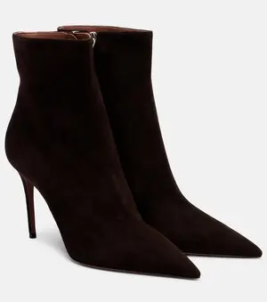 Paris Texas Vera 85 Suede Ankle Boots - Brown