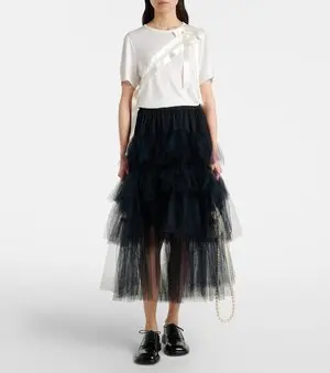 Simone Rocha Bow Detail Jersey T-shirt