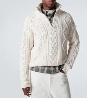 FRAME Cable-knit Wool And Cashmere Sweater