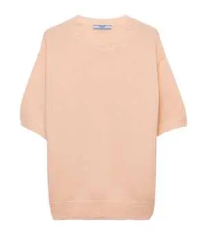 Prada Wool-cashmere Short-sleeve Crew Neck Sweater
