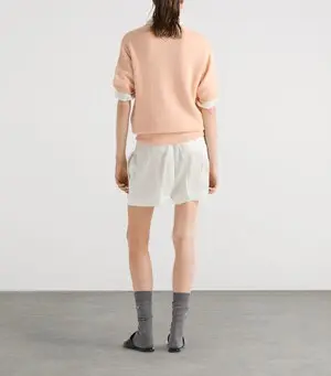 Prada Wool-cashmere Short-sleeve Crew Neck Sweater