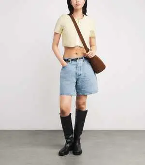Maje Jacquard Cropped Cardigan - Yellow